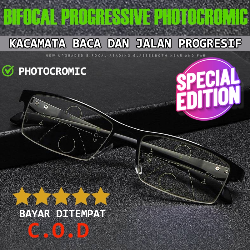 Jual Kacamata Baca dan Jalan Progresif Lensa Photocromic Bifocal ...