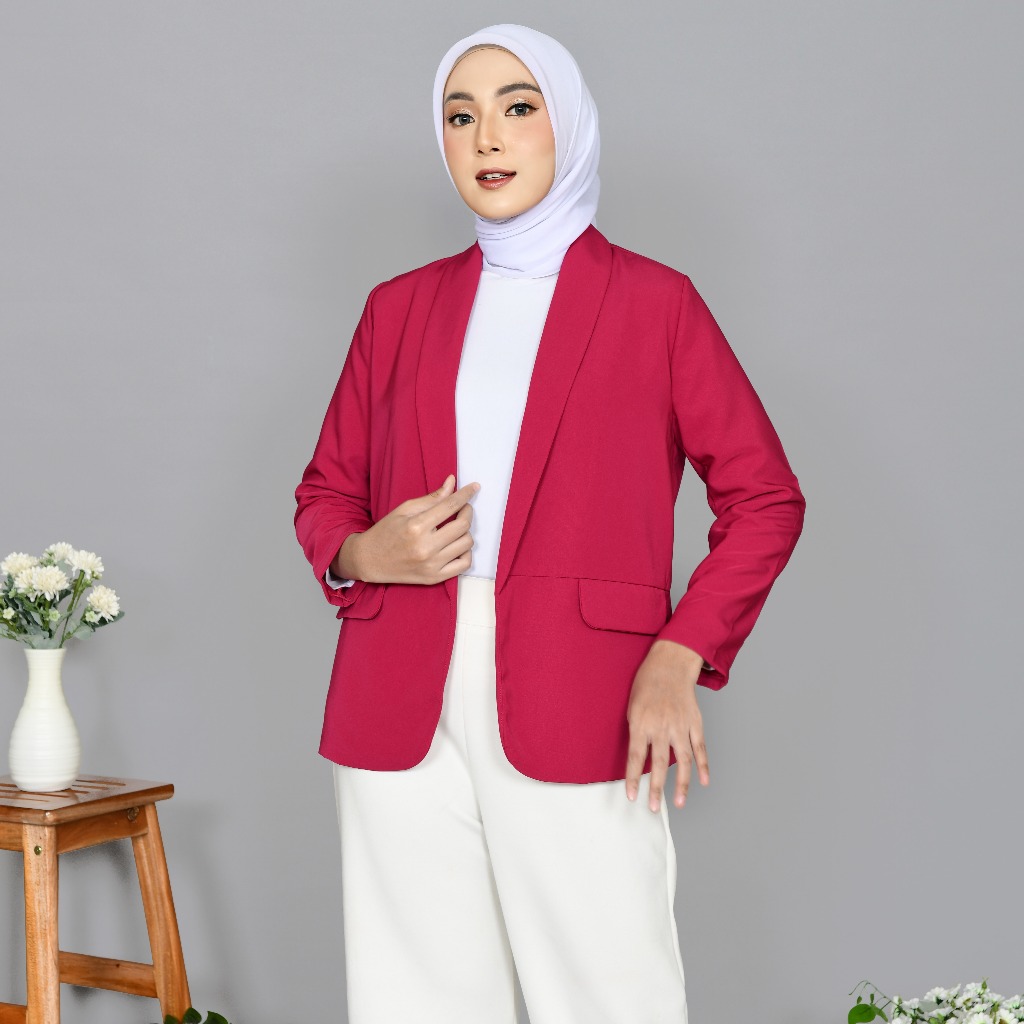 Jual Blazer Wanita Kerah Full furing | Jas Kerja Kantor | Blezer Lengan ...