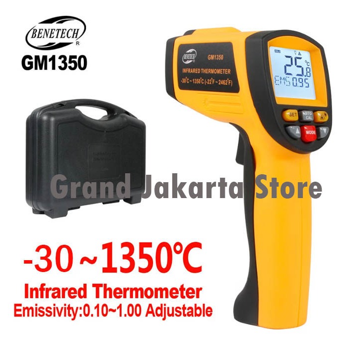 Jual Infrared Thermometer 1350c Benetech GM1350 Gun Termometer Termogun ...