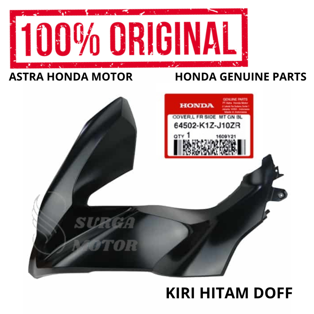 Jual Cover Sayap Depan Samping Kiri Hitam Doff PCX 160 K1Z Original ...