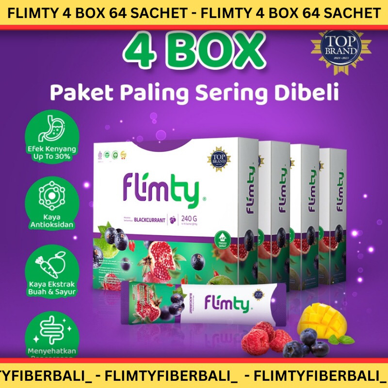Jual Flimty Fiber Obat Diet 4 Box 64 Sachet Original | Shopee Indonesia