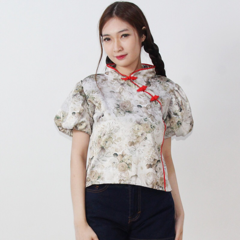 Jual Atasan cheongsam kerah shanghai chi bao | Shopee Indonesia