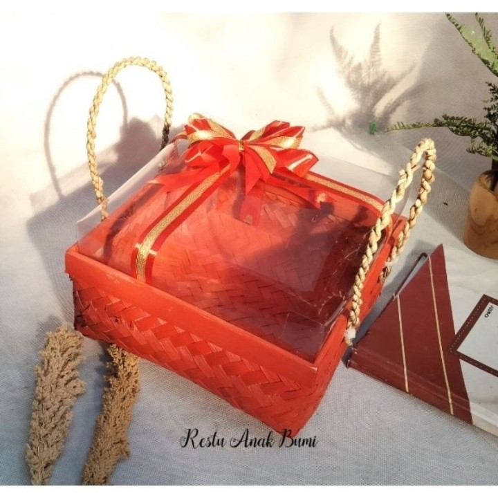 Jual BMT Merah pita merah griter dobel box mika | box hantaran bambu ...