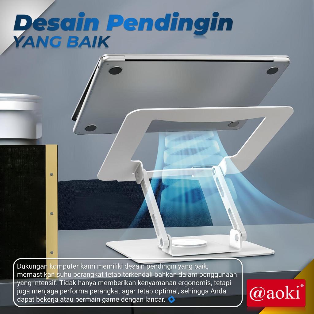 Jual AOKI Laptop Stand dengan 360° Rotasi Base, Penstabil Komputer Ergonomis untuk Meja ...