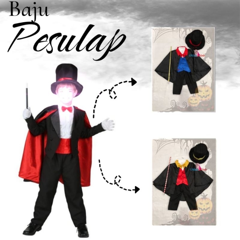 Jual Baju Pesulap Merah Biru | Aksesoris Sulap | Kostum Cosplay Pesulap ...