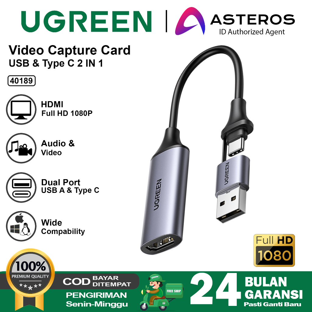 Jual UGREEN Video Capture Card HDMI HD 4K 60Hz Mac Windows Android ...