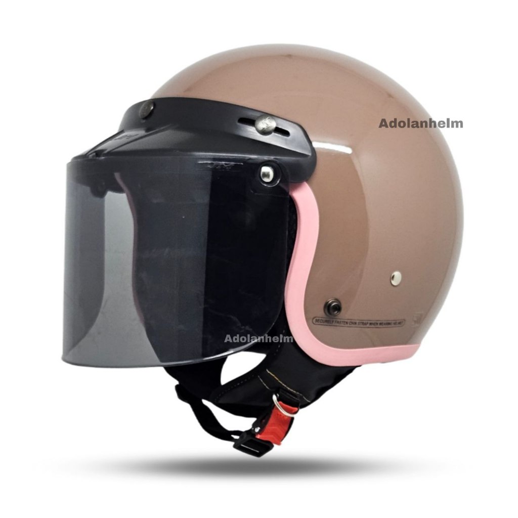 Jual Helm Bogo Wanita Hijab List Pink Helm YRH Bogo Cewek Kekinian Full ...