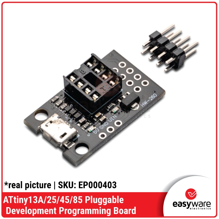 Jual ATtiny13A/25/45/85 Pluggable Development Programming Bare board ...