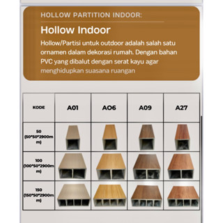 Jual Kisi kisi pvc indoor hollow pvc partisi pvc murah | Shopee Indonesia