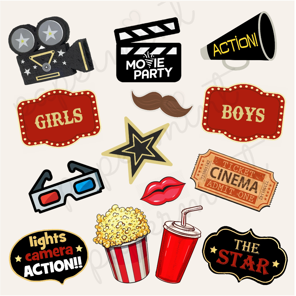 Jual PROPS PHOTO BOOTH tema MOVIE | Shopee Indonesia