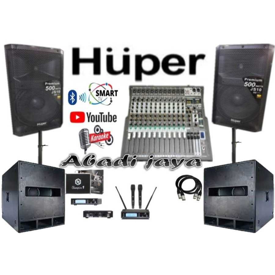 Jual paket sound system huper js10 subwoofer huper srp 118se 18 inch ...