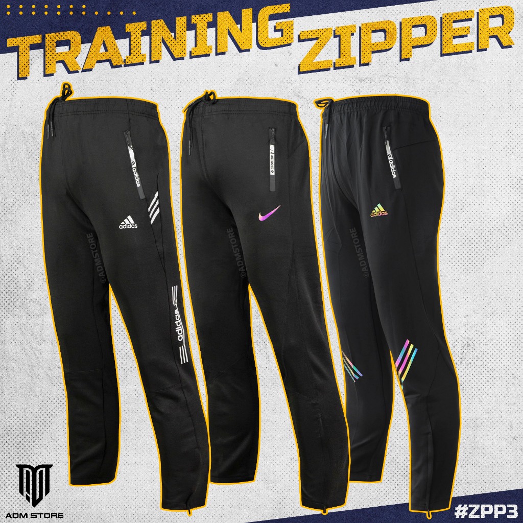 Jual Celana Olahraga Panjang Pria Wanita Training Zipper Premium ...