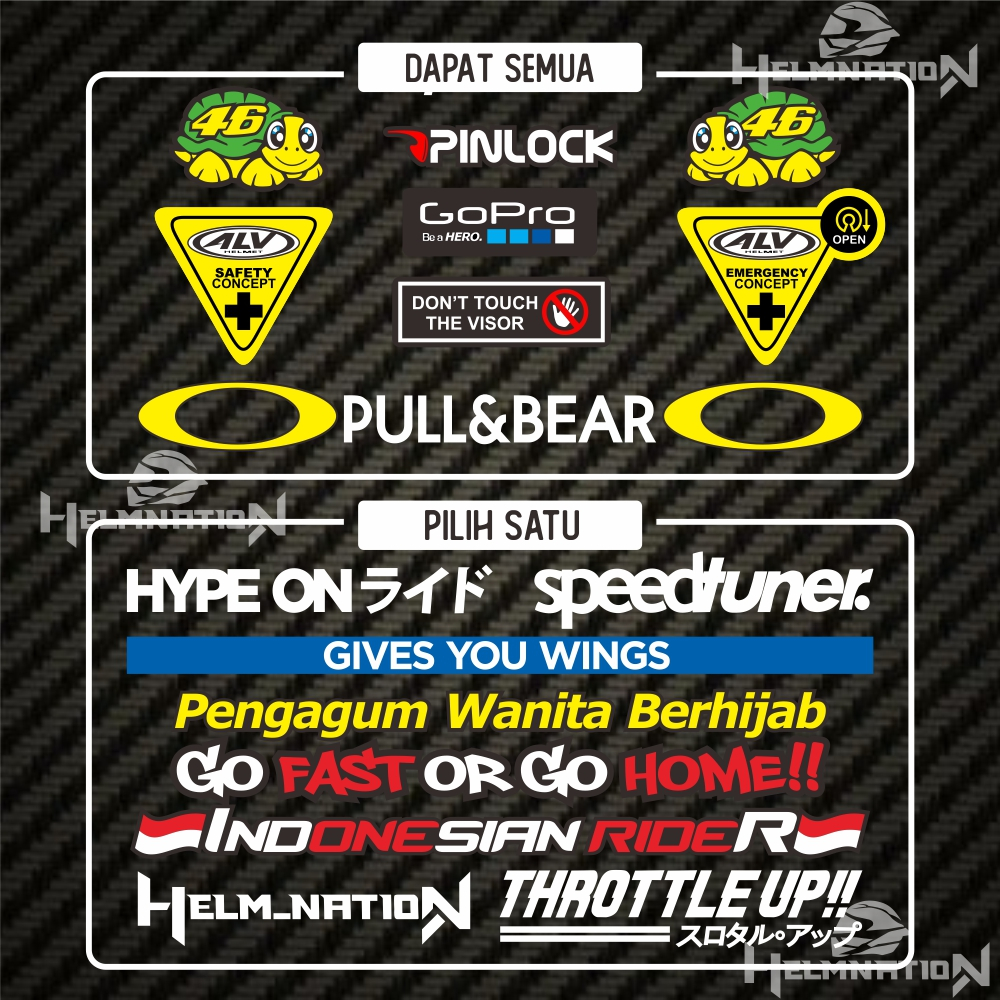 Jual Value Set Paket Stiker Helm ALV | Shopee Indonesia