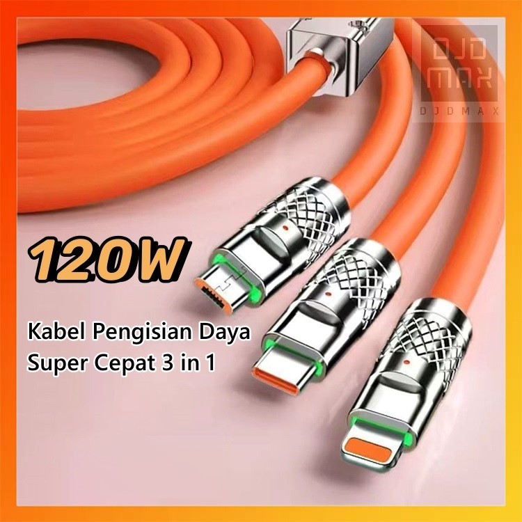 Jual DJDMax Kabel Data 3 in 1 120W Fast Charging, Micro USB, Type-C ...