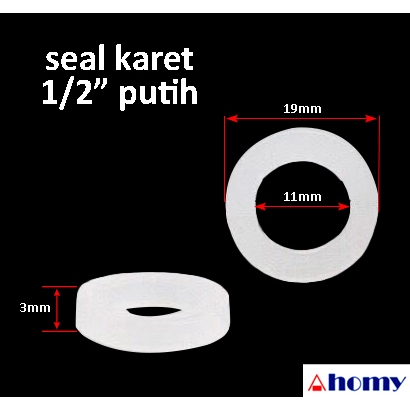 Jual seal karet silikon 1/2” putih selang fleksibel shower bidet water ...