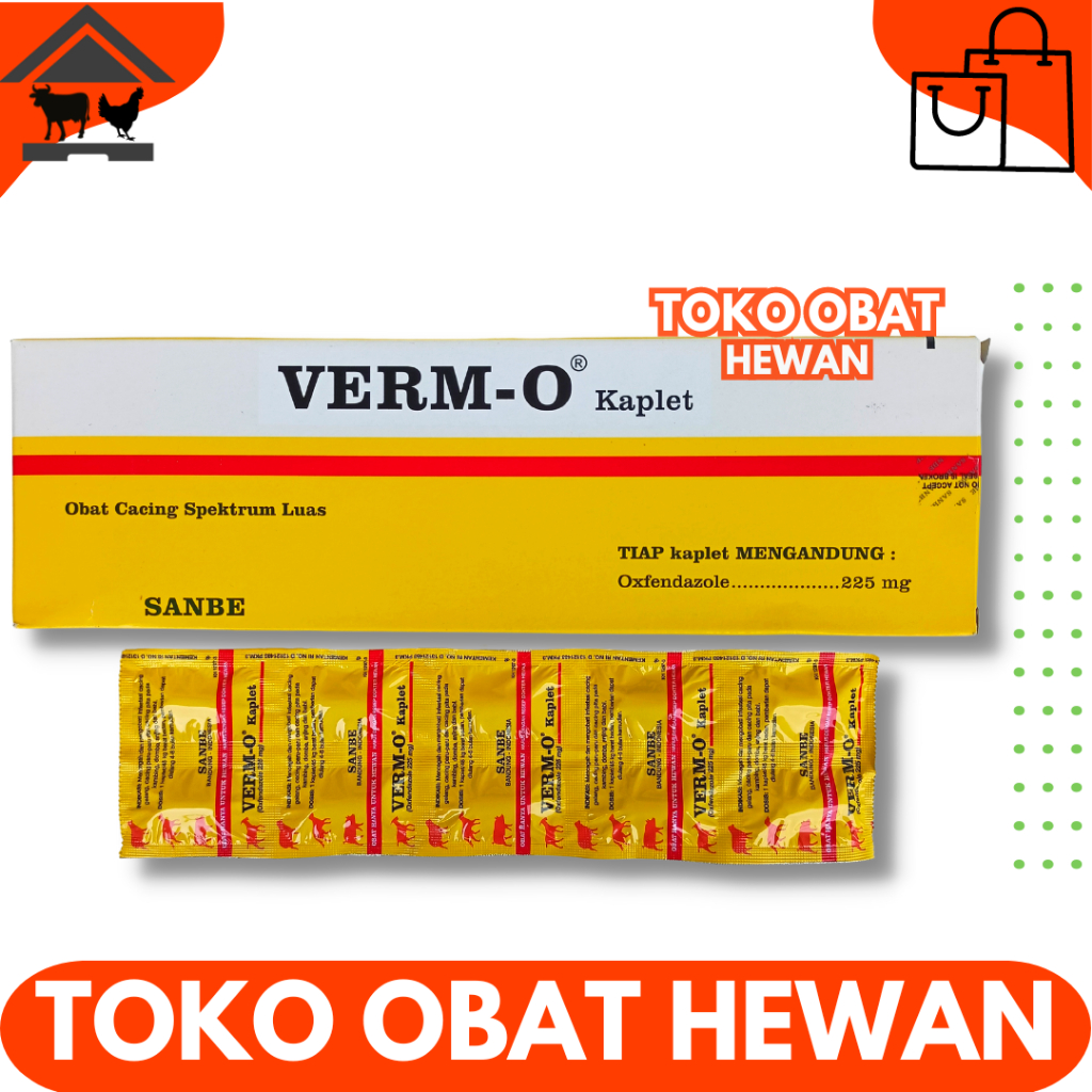 Jual VERM O KAPLET 1 STRIP (10KAPLET) - Obat Cacing Sapi Kerbau Domba ...