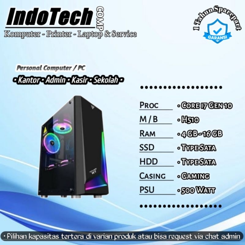 Jual PC / Komputer Rakitan Core i7-10700/f Case Gaming | Shopee Indonesia