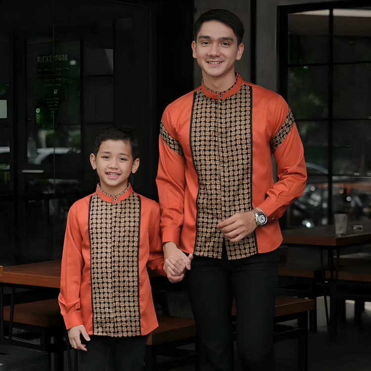 Jual BAJU KOKO COUPLE AYAH DAN ANAK LENGAN PANJANG KOMBINASI WARNA SAGE UKURAN M L XL XXL ...
