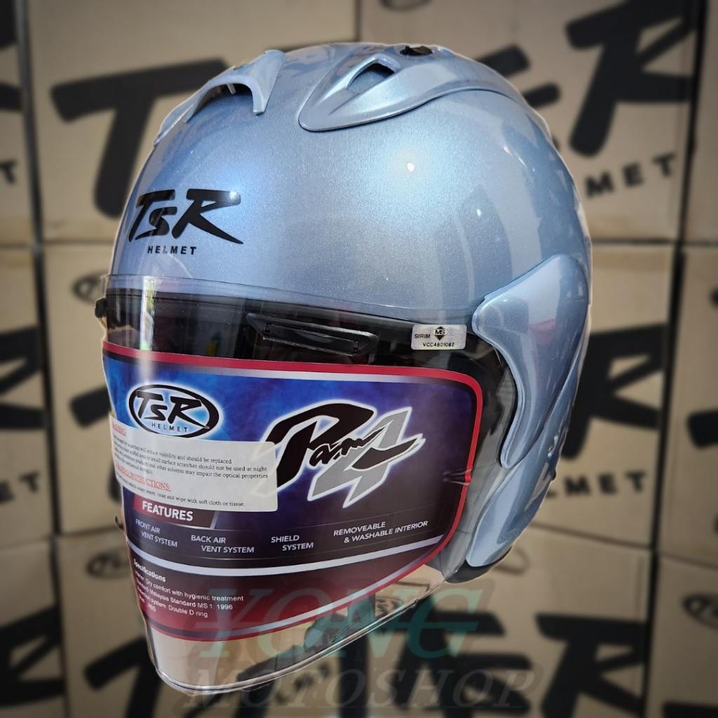 Jual Helm TSR Ram 4 Sapphire Silver Original Half Face TSR Helmet Ram4 ...