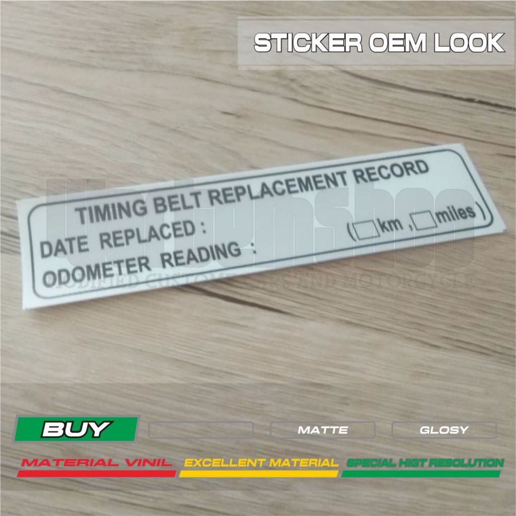 Jual Sticker Timing Belt Replacement Record | Shopee Indonesia