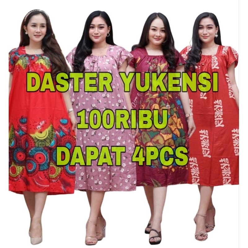 Jual DASTER YUKENSI JUMBO LENGAN PENDEK 100RIBU DAPAT 4 PCS BAHAN 100% ...