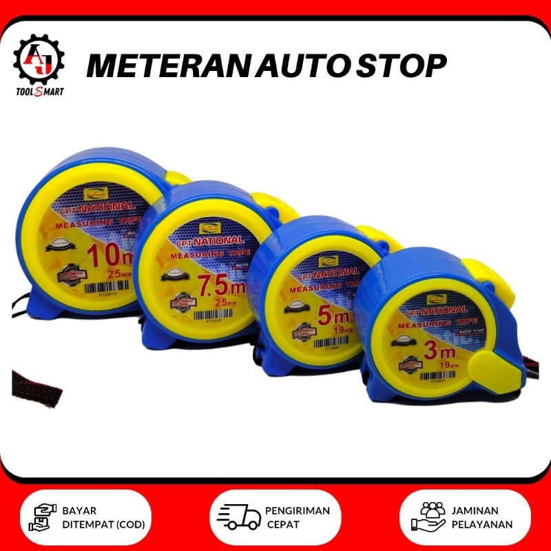 Jual Meteran Auto Stop CPT National Ukuran 5M Meteran Karet Roll Meter ...