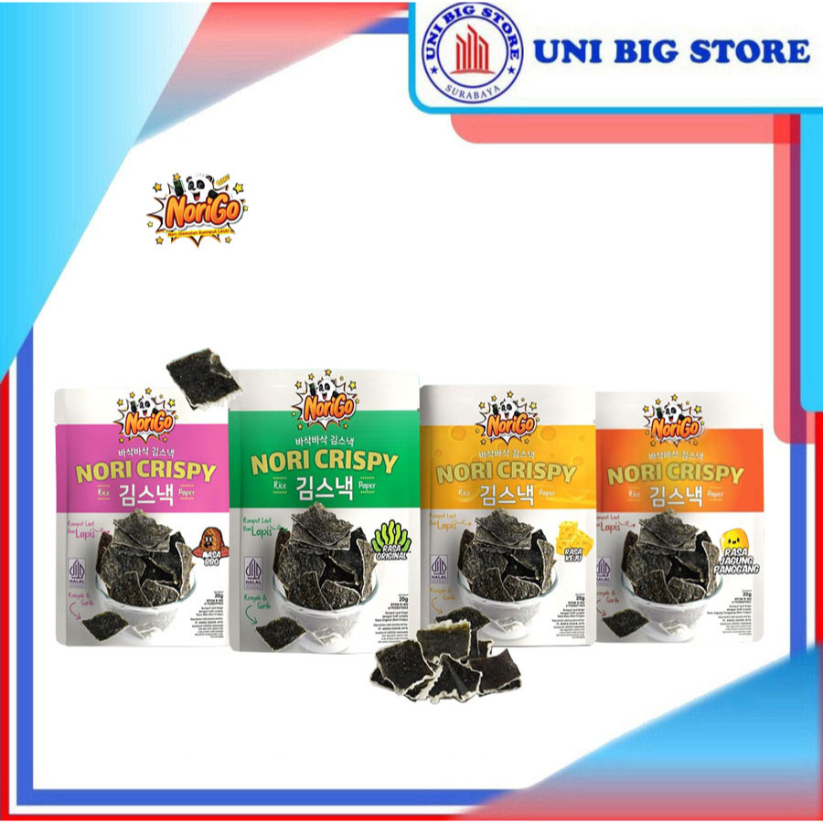 Jual Nori Go NORIGO Nori Crispy With Rice Papper Seaweed Origibal | BBQ ...
