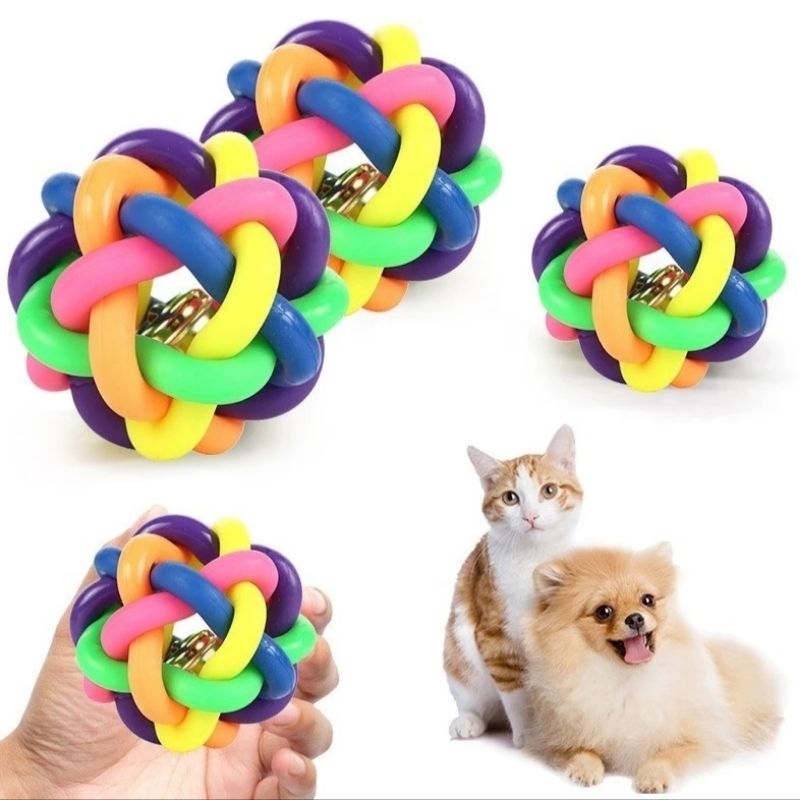 Jual Bola Kucing Pelangi Rainbow Mainan Kucing Interaktif Bola Toys Cat ...