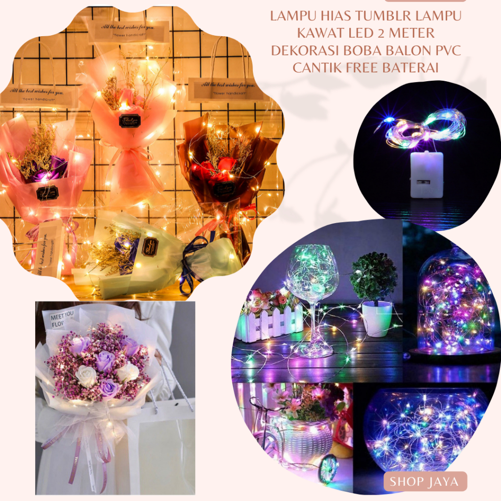 Jual Lampu Tumblr Kawat Mini 2 Meter Lampu Hias Dekorasi Gift Box ...