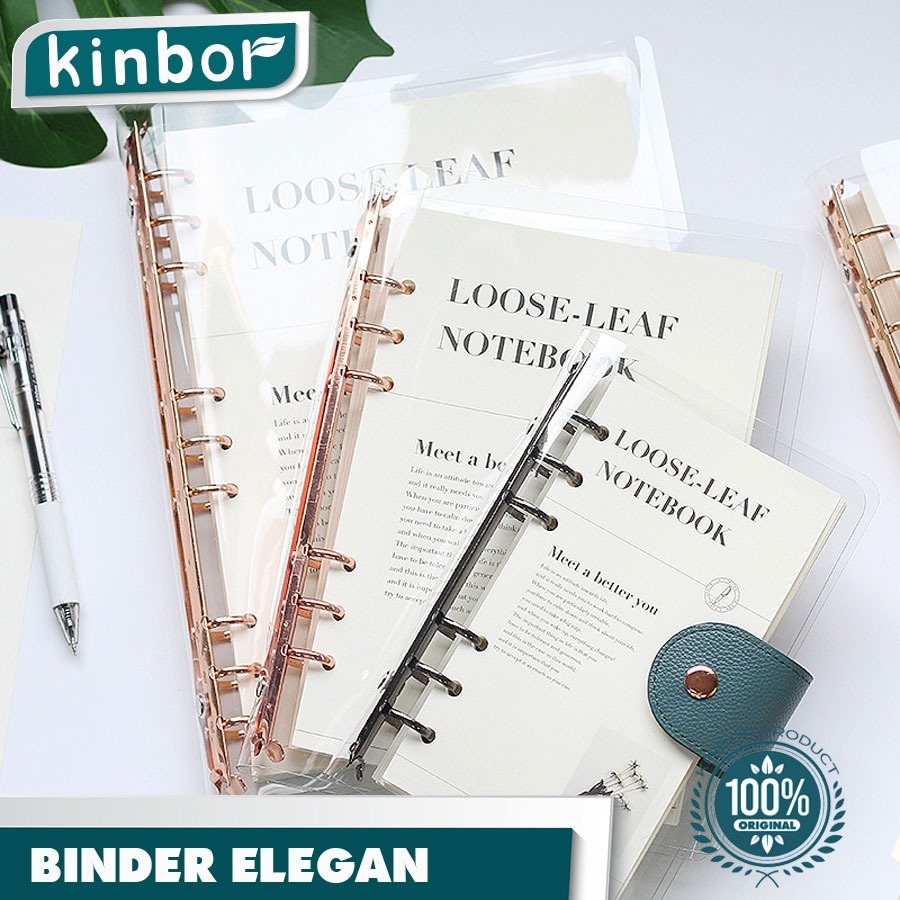 Jual Elegant Binder A5 Transparan Binder with Clip Note Book Loose Leaf ...
