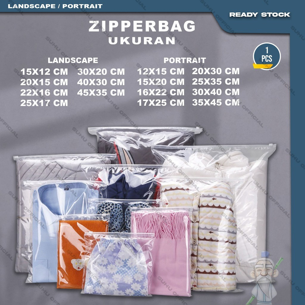 Jual Pouch Plastik Ziplock Baju ZIPPER BAG Transparan | Shopee Indonesia