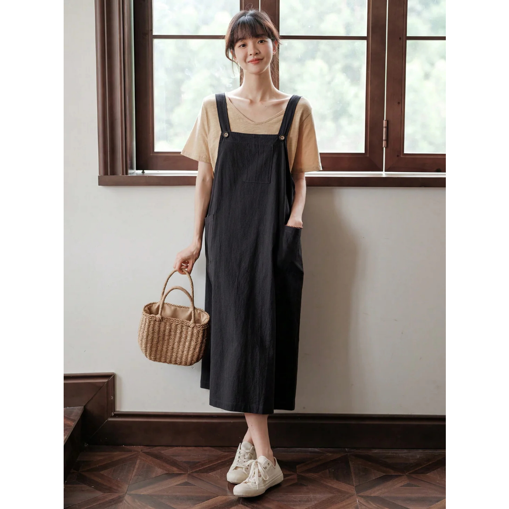 Jual Alora Linen Overall Rok Jumpsuit by Kalea Attire | Outer overall ...