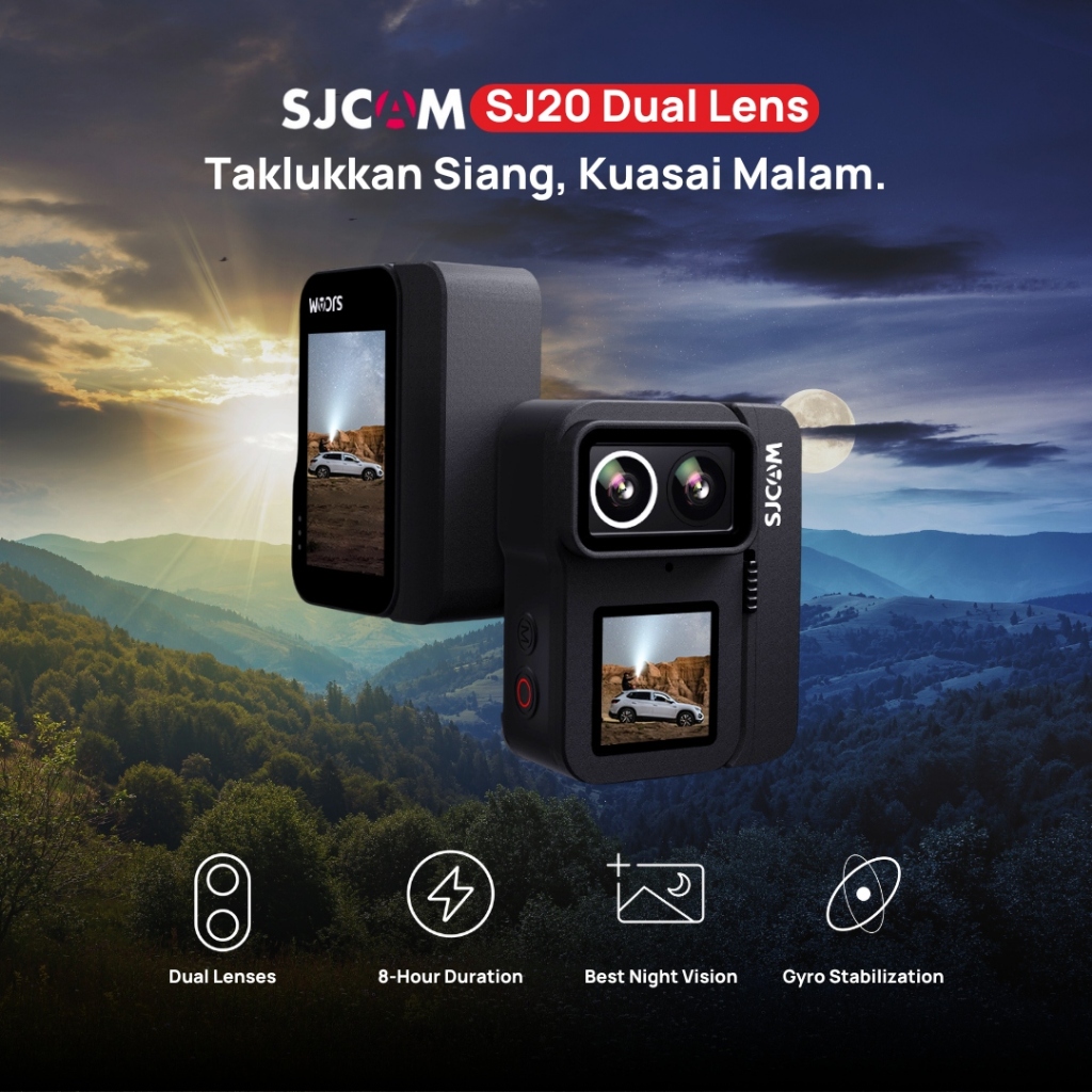 Jual SJCAM SJ20 Dual Lens Dual Screen Dedicated Lenses Low Light Video 4K 30FPS 5M Body ...