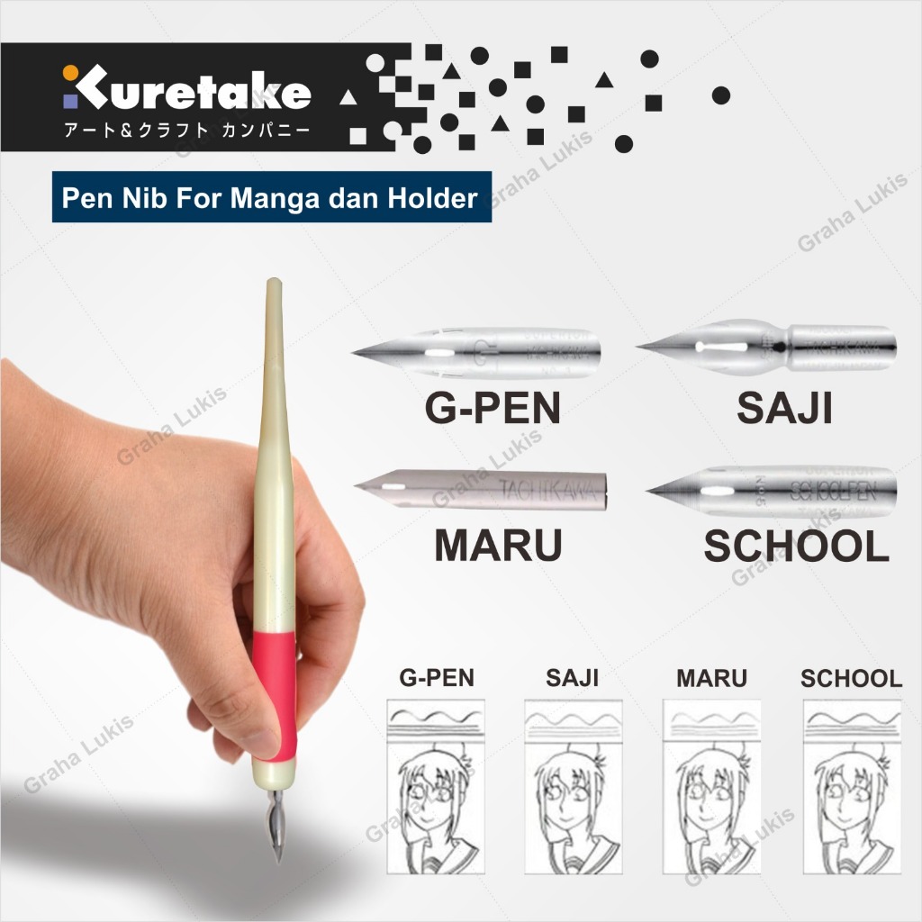 Jual Kuretake Zig Pen Nib For Manga (Mata Pen) dan Holder | Shopee ...