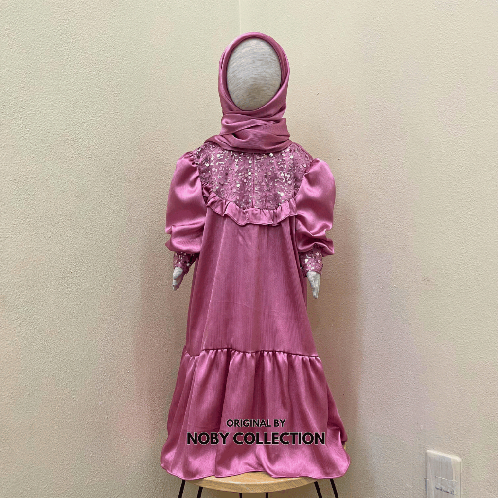 Jual Gamis Shine Shimmer Silk Anak Perempuan Set Hijab Baju Muslim ...