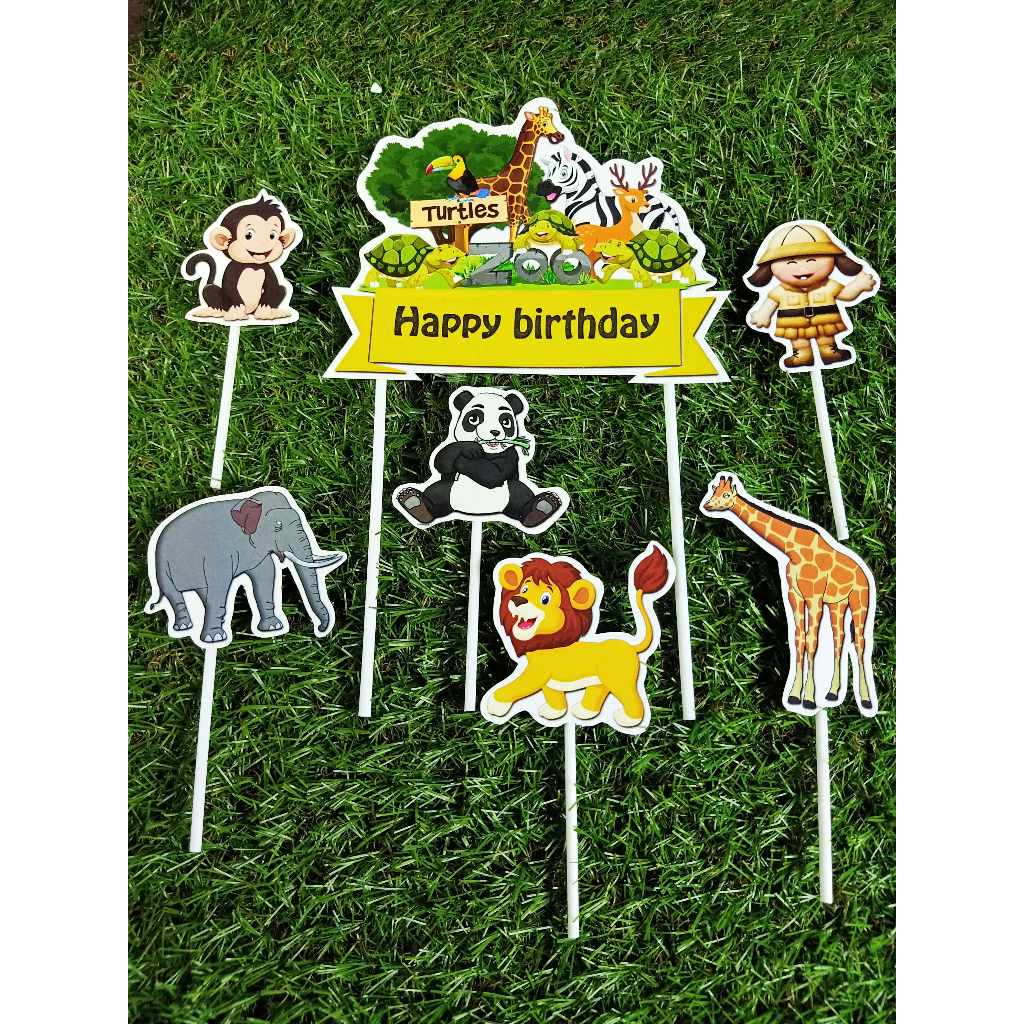 Jual Topper Cake Turtle animals Happy birthday Hiasan kue ulang tahun ...