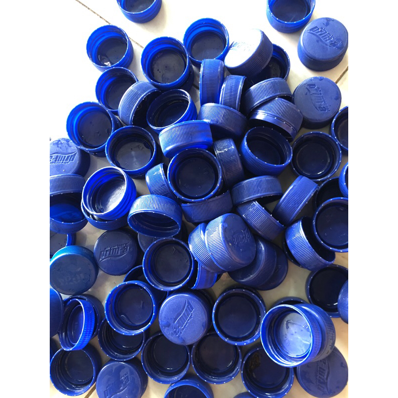 Jual TUTUP BOTOL warna biru tua BEKAS ISI 100 pcs sudah di cuci bersih ...