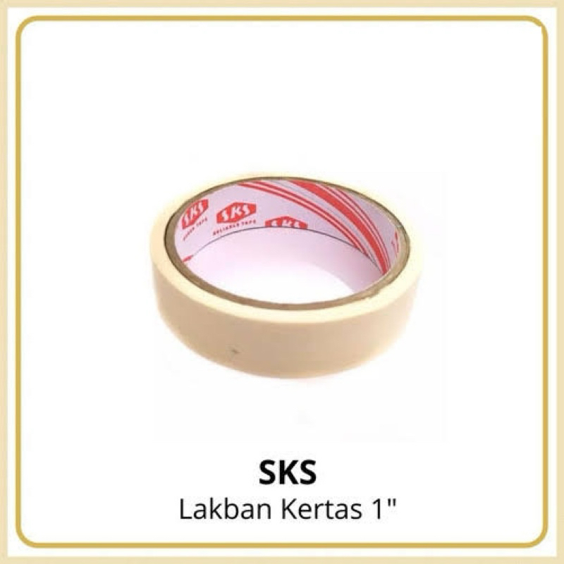 Jual MASKING TAPE LAKBAN KERTAS SKS 1 INCH | Shopee Indonesia