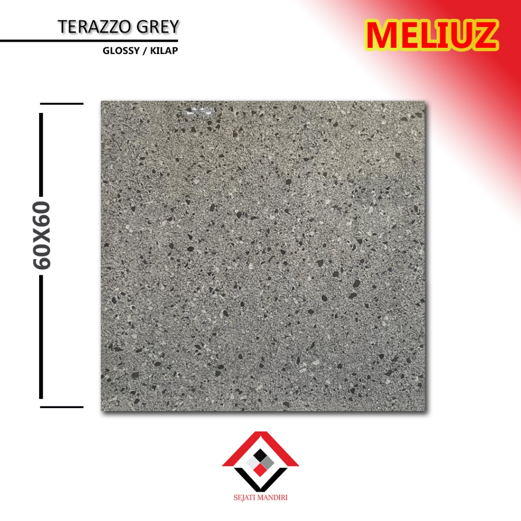 Jual granit 60x60 - motif terrazzo glossy - meliuz terrazzo grey | Shopee Indonesia