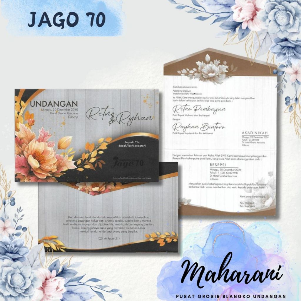 Jual Blangko undangan atau kertas undangan pernikahan merek JAGO 70 ...