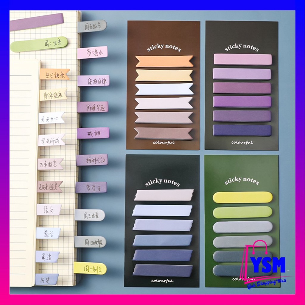 Jual YSM Sticky Note Gradiasi 6in1 Tempelan Kertas Catatan 120 Lembar ...