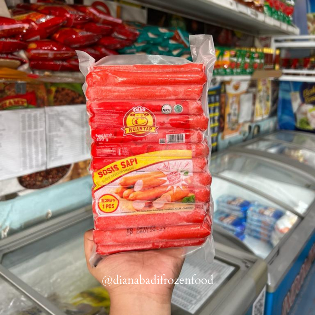 Jual MUANTAP Sosis Merah Sosis Sapi 450gr Isi 25pcs | Shopee Indonesia