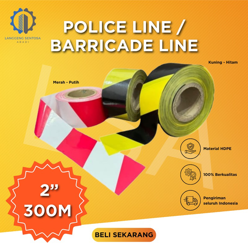 Jual Police Line / Safety Line / Barricade / Garis Polisi 2 Inch x 300 ...