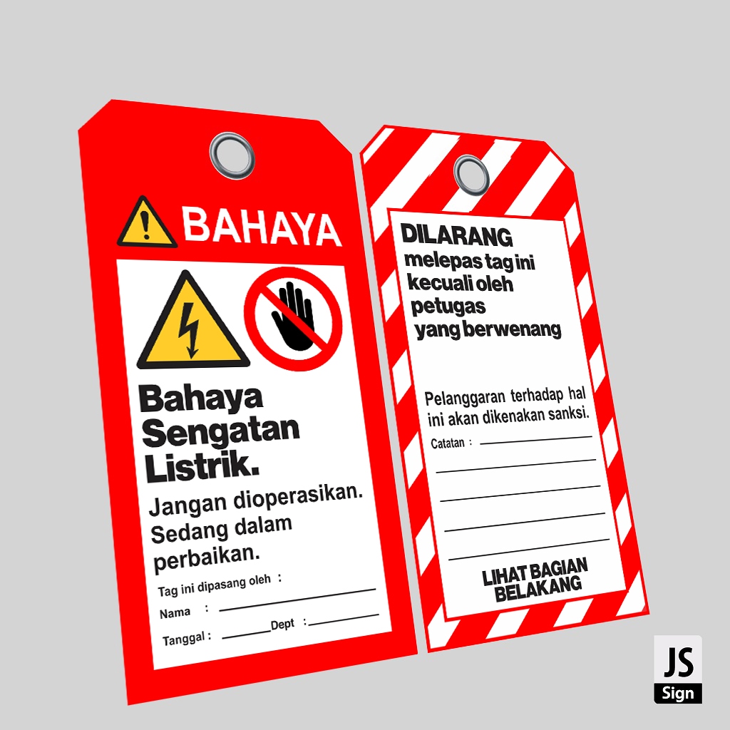 Jual TAG OUT LOTO SAFETY K3 ANSI ISO - Bahaya Sengatan Listrik | Shopee ...