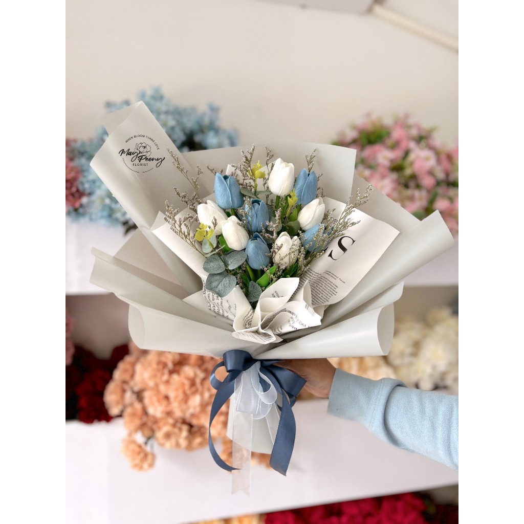 Jual ARTIFICIAL TULIP BOUQUET - BUKET BUNGA TULIP PALSU BUNGA FLOWER ...