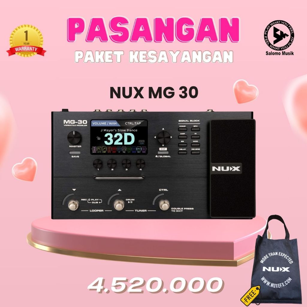 Jual Multi Efek Gitar Nux MG30 / MG 30 Original Modelling Processor ...