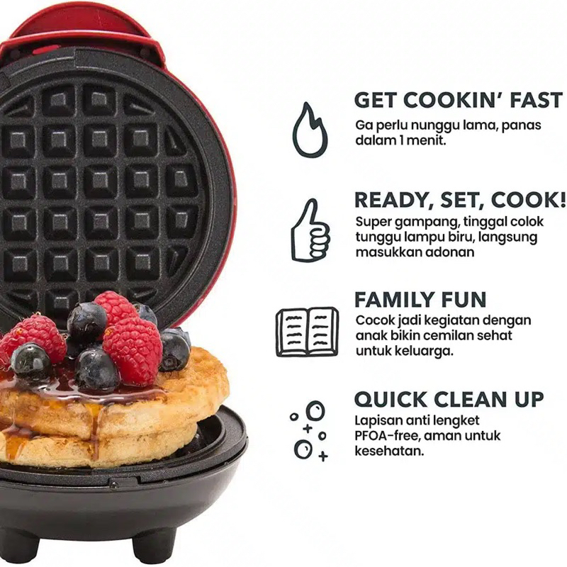 Jual Kepler Wafflelicious Mini Waffle Maker 100% ORIGINAL | Shopee ...