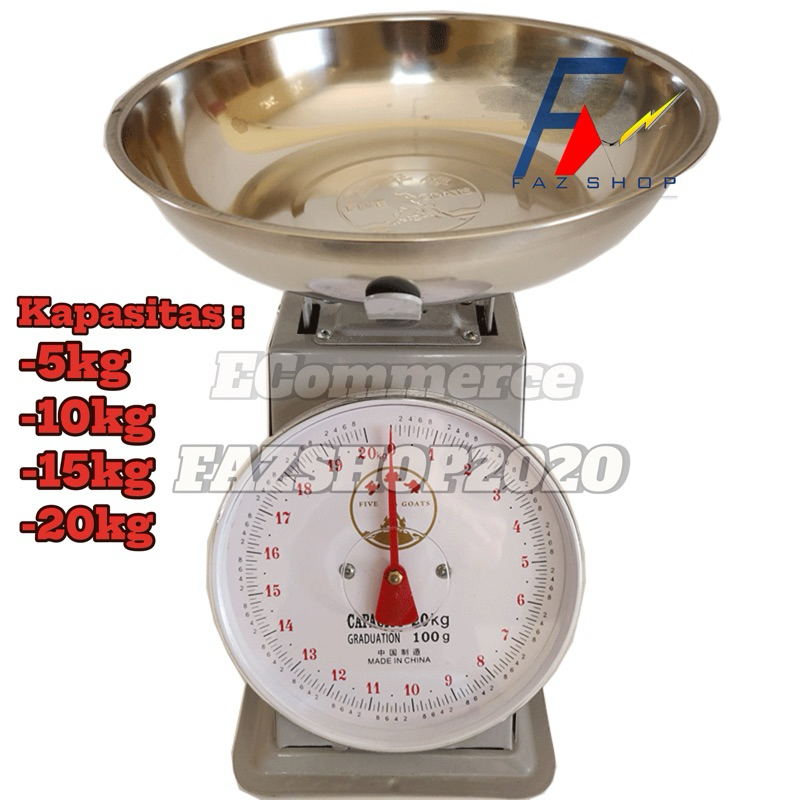 Jual timbangan jarum buah cap kambing 10kg / timbangan duduk buah five goat | Shopee Indonesia
