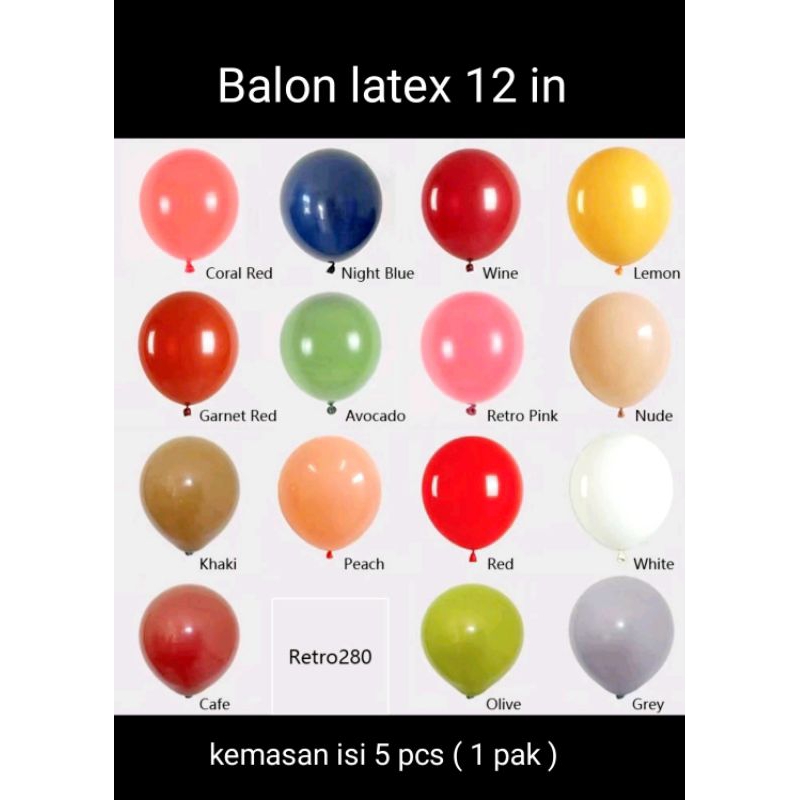 Jual balon latex merah putih gold silver hitam | Shopee Indonesia