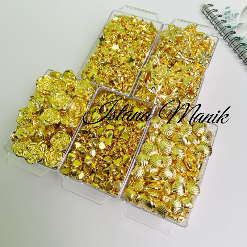 Jual Manik Mote Love kerang Rose bintang Gold Series (15gr) | Shopee ...